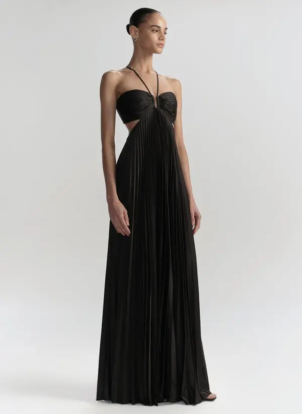 A.L.C. Moira Satin Maxi Dress - Black