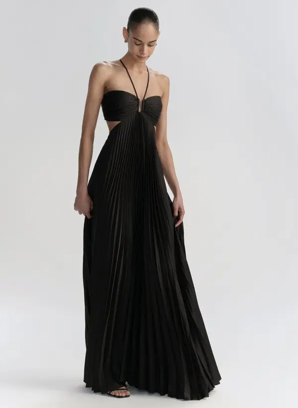 A.L.C. Moira Satin Maxi Dress - Black