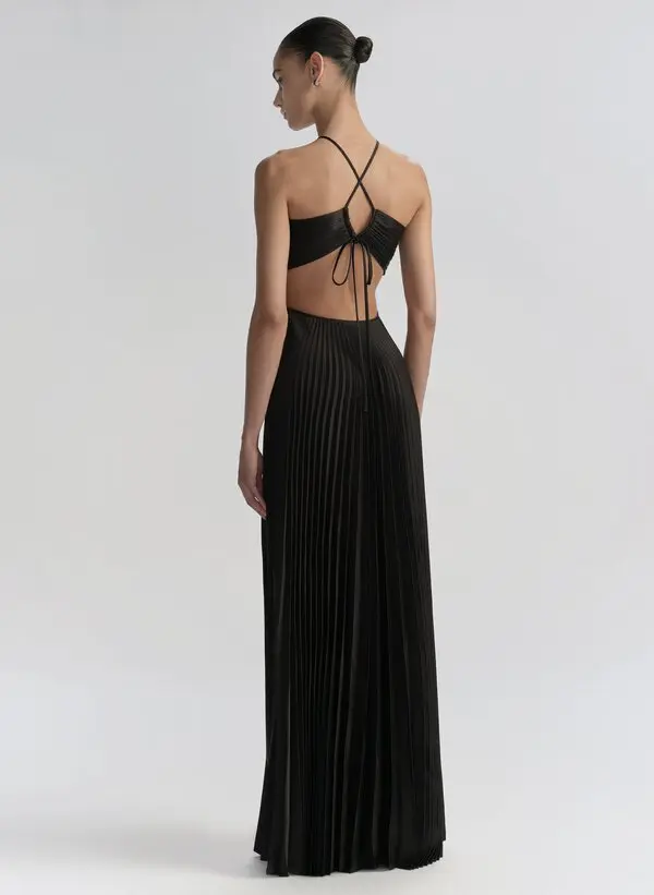 fitted lace wedding dress A.L.C. Women's Moira Cutout Halter Dress - Black main image 0