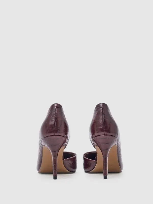 REISS Layla Leather Court Shoes