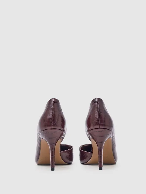 REISS Layla Leather Court Shoes