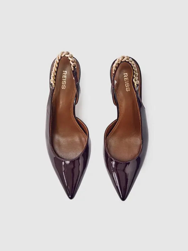 REISS Patent-leather Slingback Heels