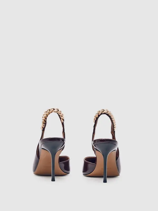REISS Patent-leather Slingback Heels