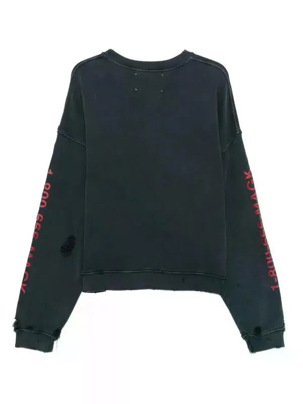PALY Graphic Print Distressed Sweatshirt