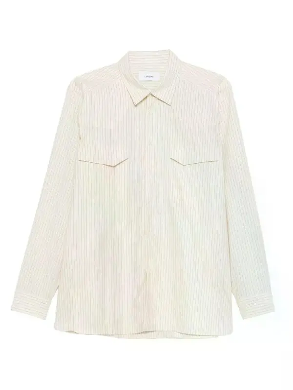 LARDINI Pocketed Striped Shirt