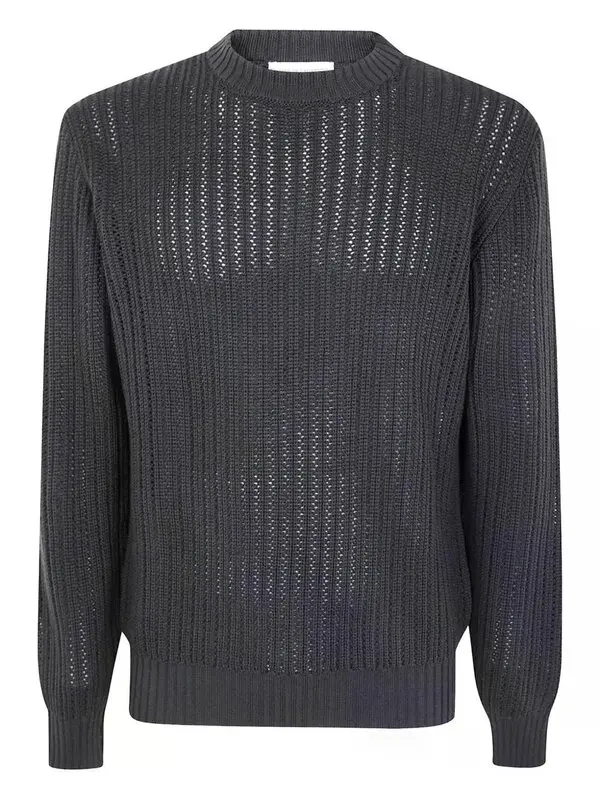 FILIPPO DE LAURENTIIS Open-knit Crew-neck Sweater - Green