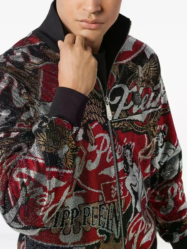 Philipp Plein Rhinestone-embellished Track Jacket