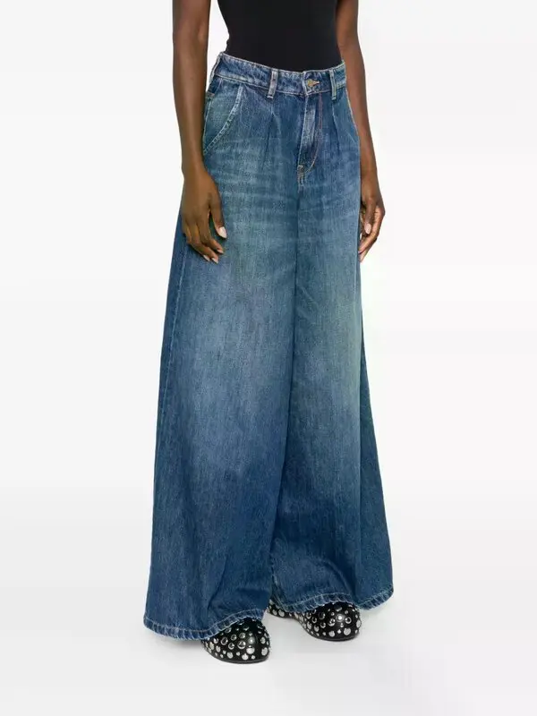 LES TEMPS DES CERISES Buttoned Wide-leg Jeans