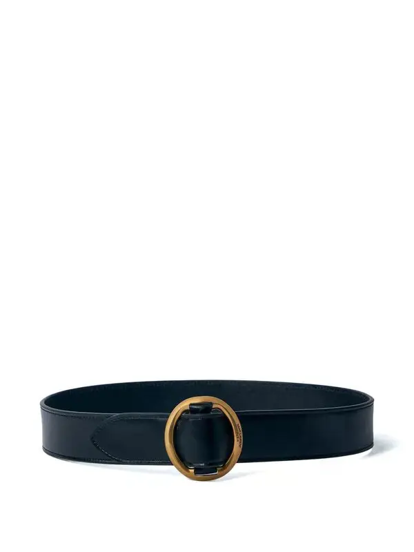 Saint Laurent Buckle Leather Belt - Black