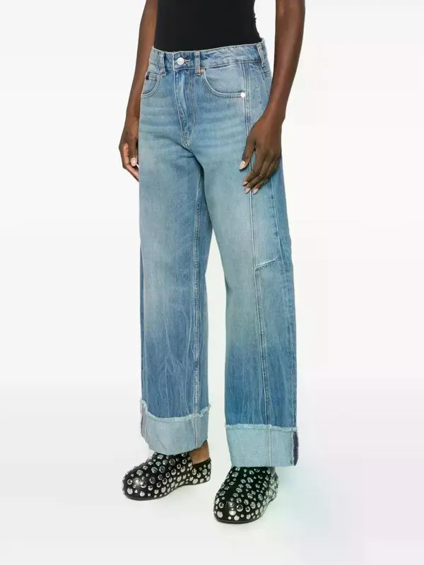 LES TEMPS DES CERISES Straight-leg Jeans With Cuffed Hems