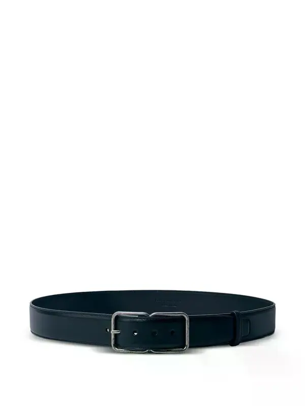 Saint Laurent Double-buckle Leather Belt - Black