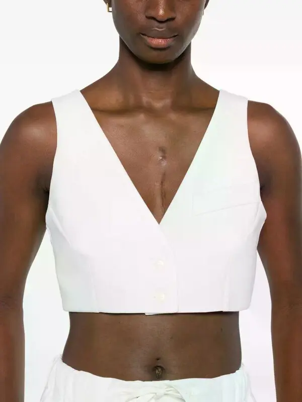 MEDEEA V-neck Cropped Vest