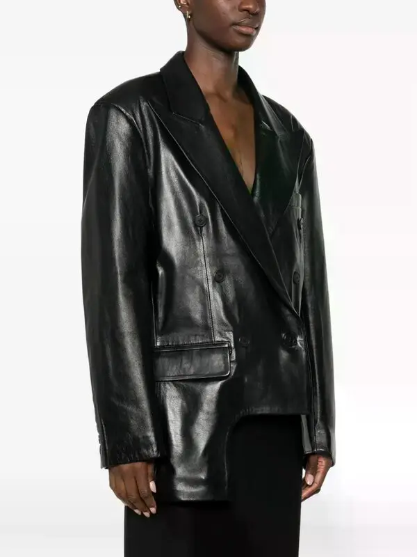 MEDEEA Asymmetric Leather Jacket