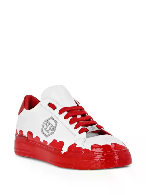 Philipp Plein Painted Leather Low-top Sneakers