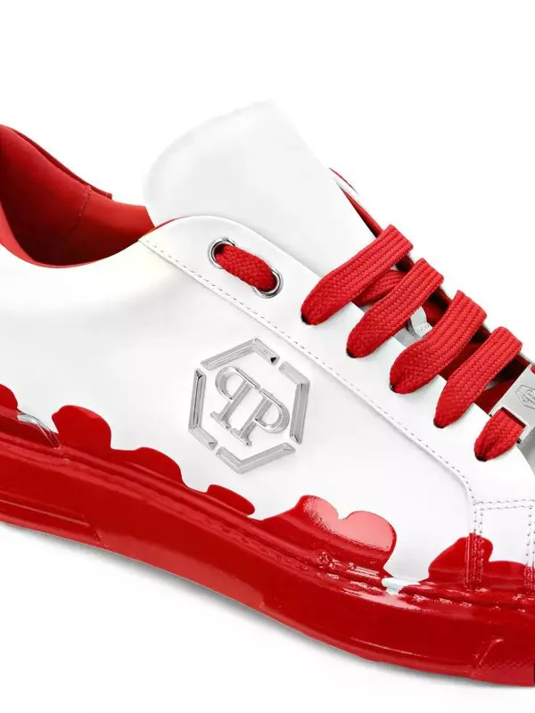 Philipp Plein Painted Leather Low-top Sneakers