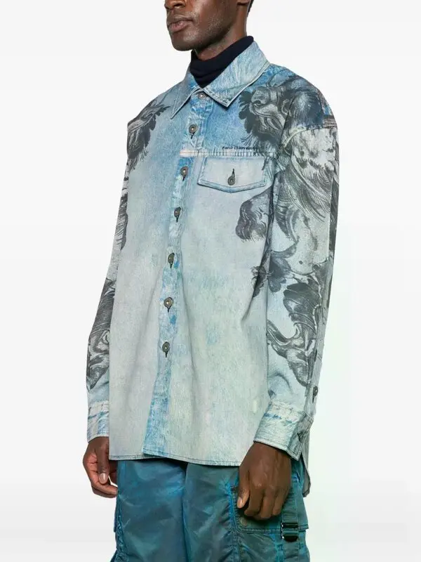 FENG CHEN WANG Graphic Pocketed Shirt