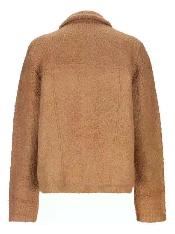 LANEUS Textured Button-fastening Shirt Jacket - Brown