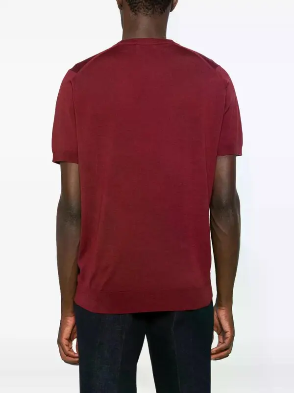 John Smedley Short-sleeve Crewneck Sweater - Red