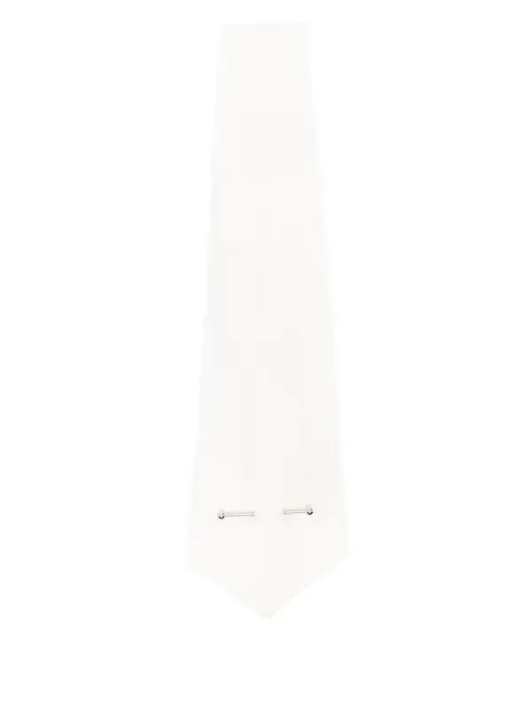 MEDEEA Pierced Wool Tie - White