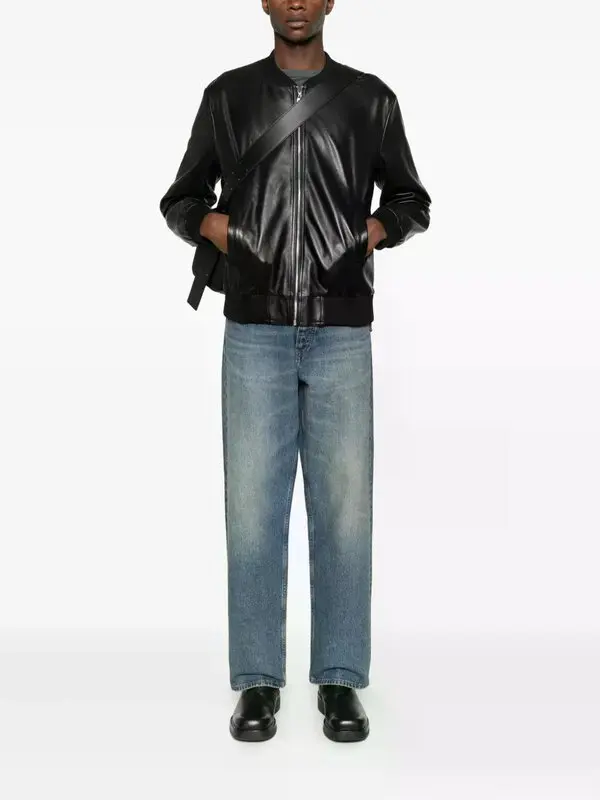 MEDEEA Leather Bomber Jacket