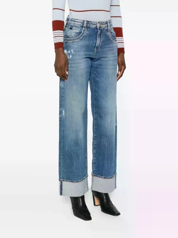 LES TEMPS DES CERISES Cuffed Denim Straight-leg Jeans