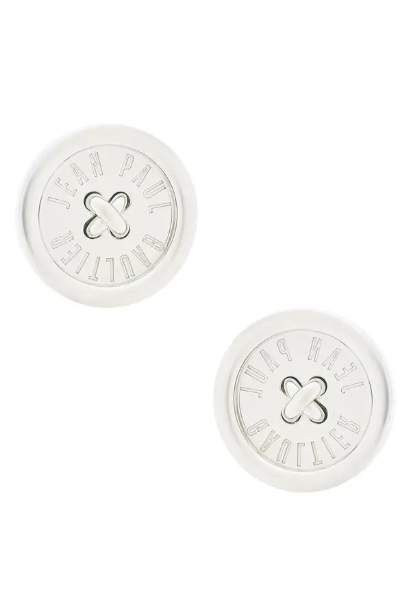 Jean Paul Gaultier Button Stud Earrings - Silver