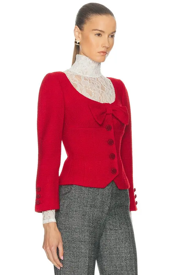 Valentino Garavani Plain Wool Tweed Jacket - Paris
