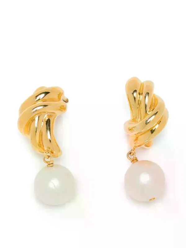 Completedworks Knotted Pearl-pendant Earrings - Gold