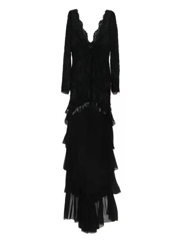 Saint Laurent Lace Ruffled Dress