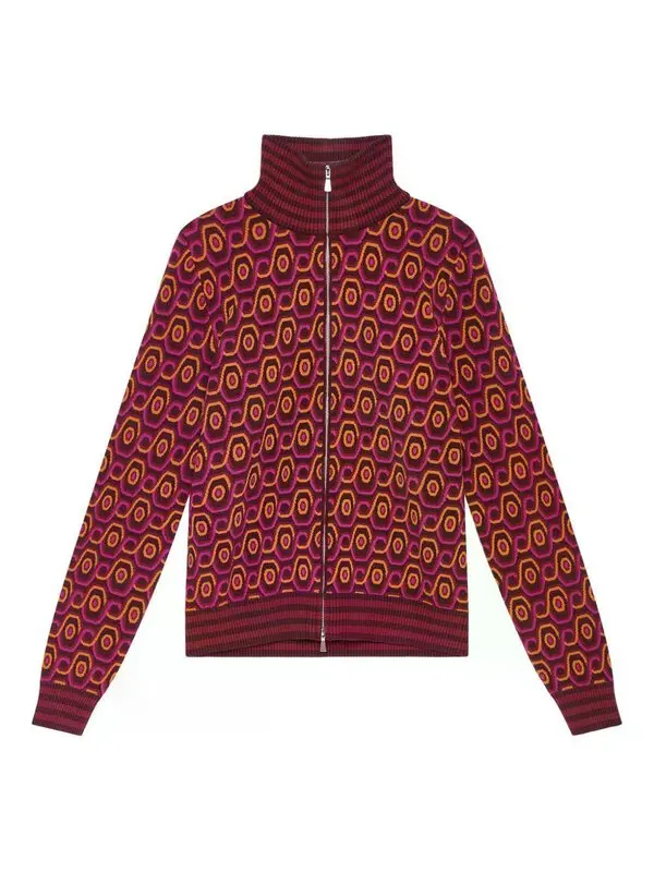 Malìparmi Geometric-pattern Zip-up Cardigan