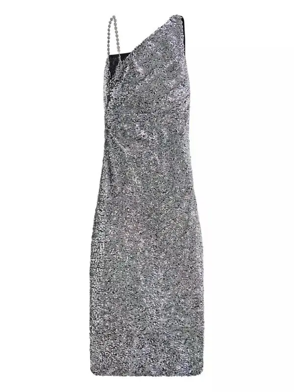 AREA Sequin Gown With Crystal Straps