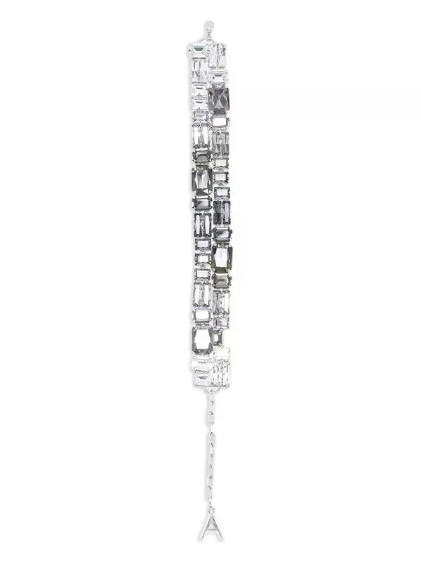 AREA Crystal Cluster Choker Necklace - Grey
