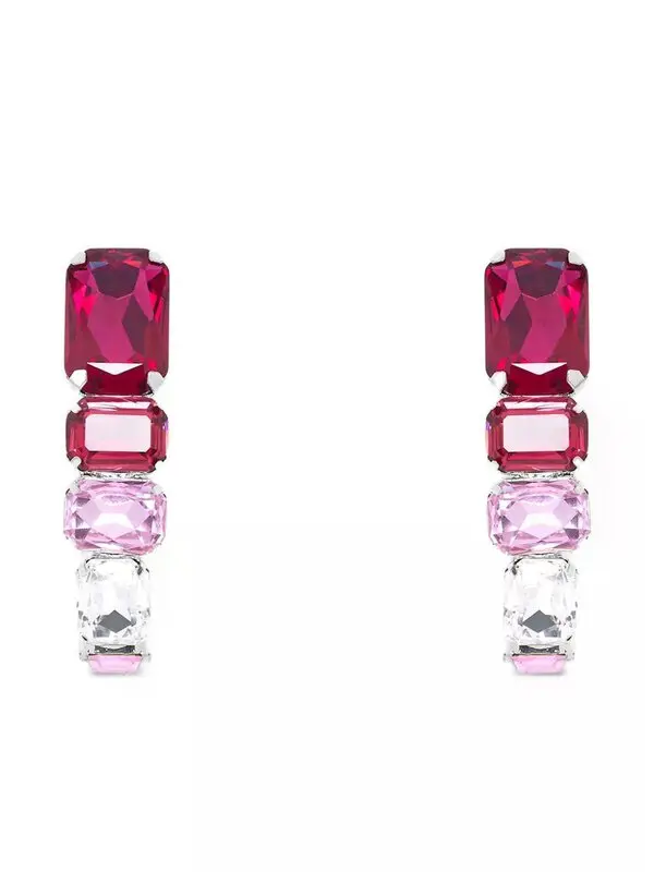 AREA Crystal Wrap Earrings - Pink