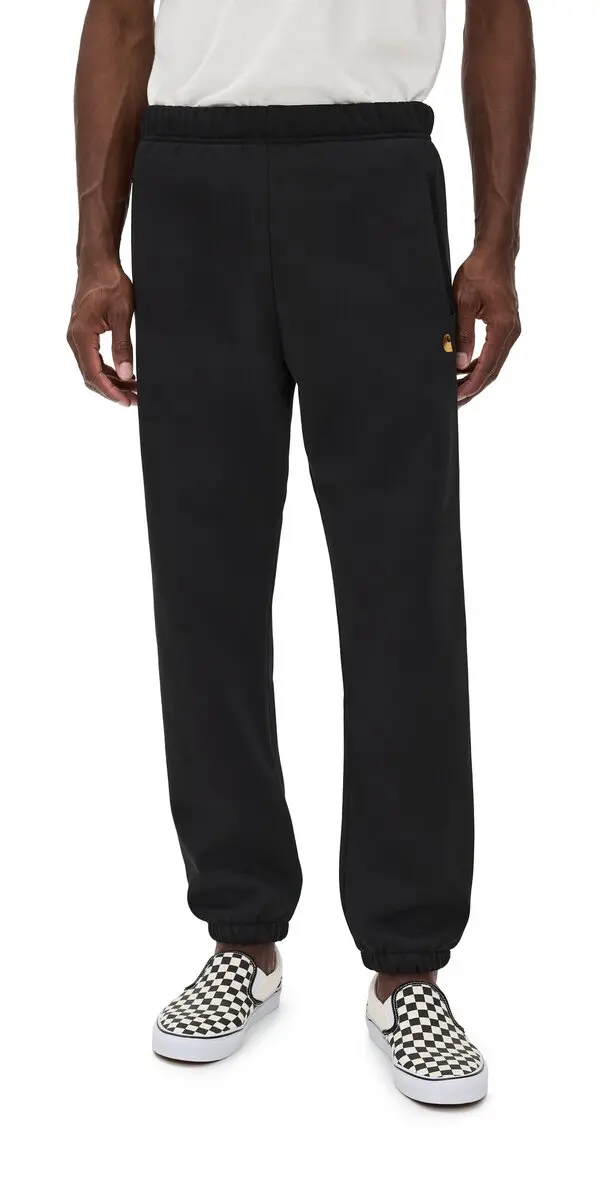 Carhartt Work In Progress Chase Sweatpants - Black/gold