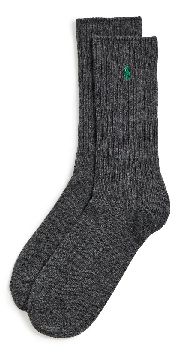 Polo Ralph Lauren Cotton Rib Crew Socks - Heather Grey
