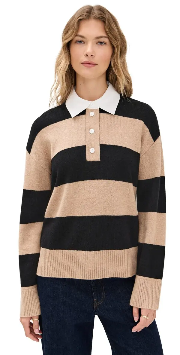 Rails Paxton Striped Sweater - Oatmeal Black