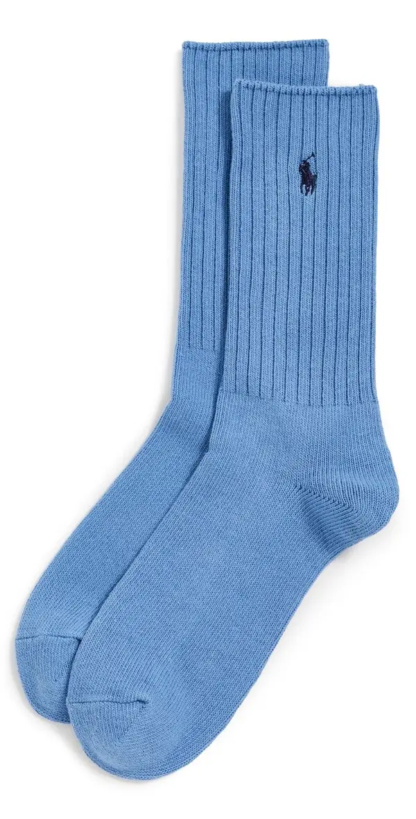 Polo Ralph Lauren Cotton Rib Crew Socks - Medium Blue