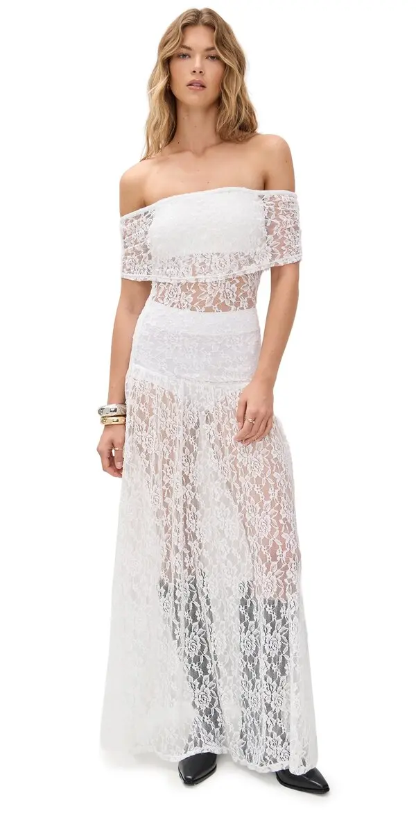 Lioness Field Of Dreams Maxi Dress - Porcelain
