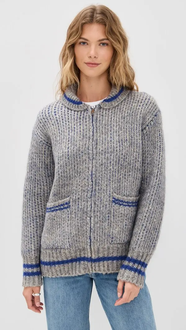 BAILEY ROSE Apres Ski Collared Zip-up Sweater