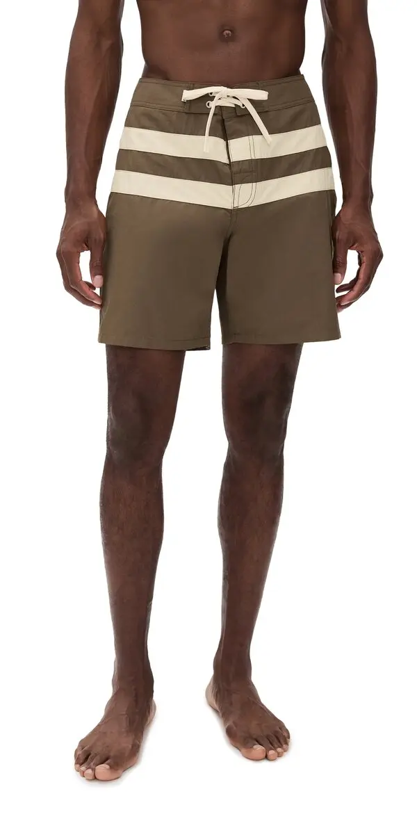 RHYTHM Twin Fin Swim Trunks - Earth