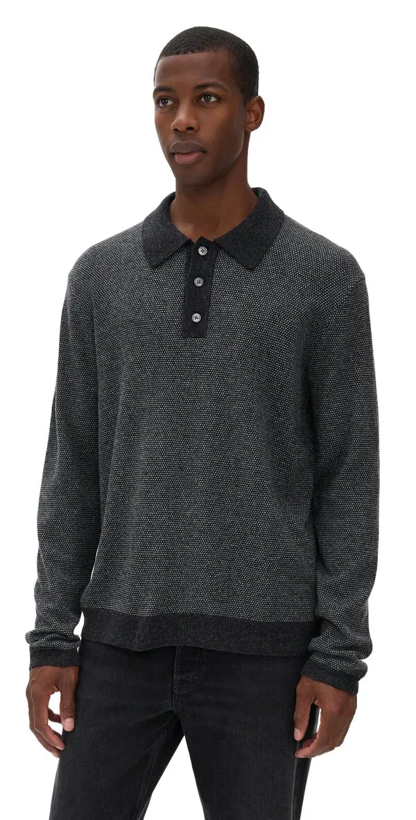 Rails Anders Polo Sweater - Charcoal Ice