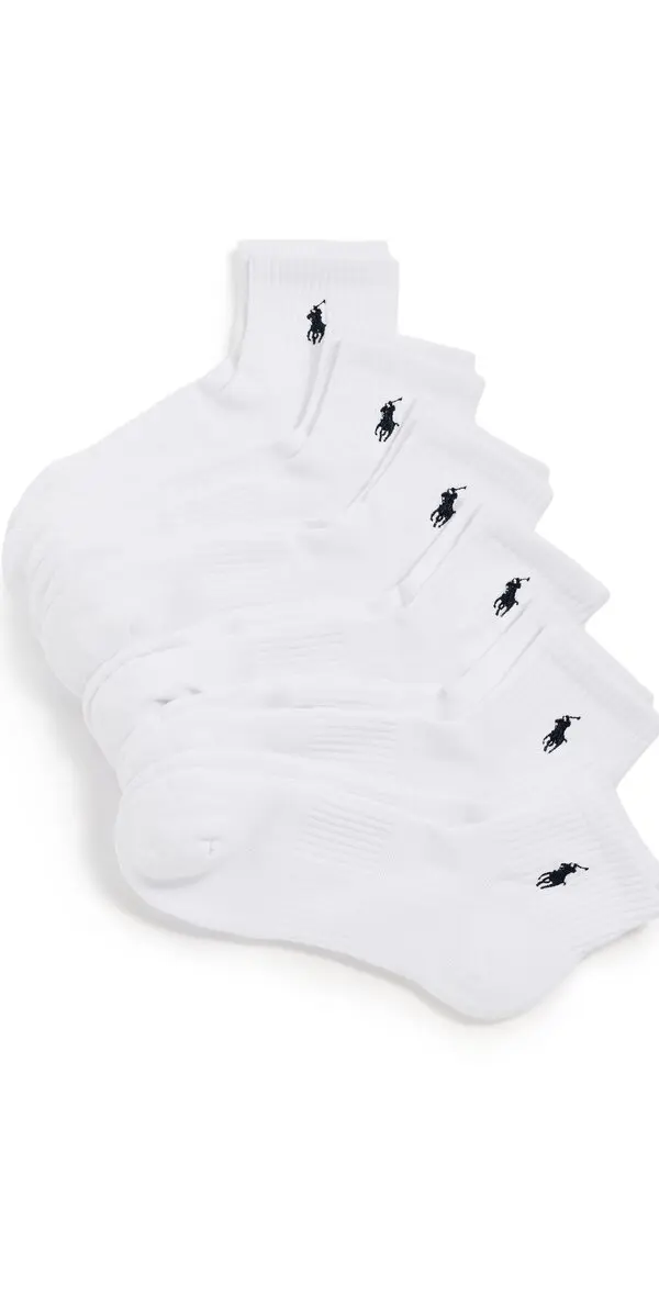 Polo Ralph Lauren Performance Quarter Socks 6-pack - White