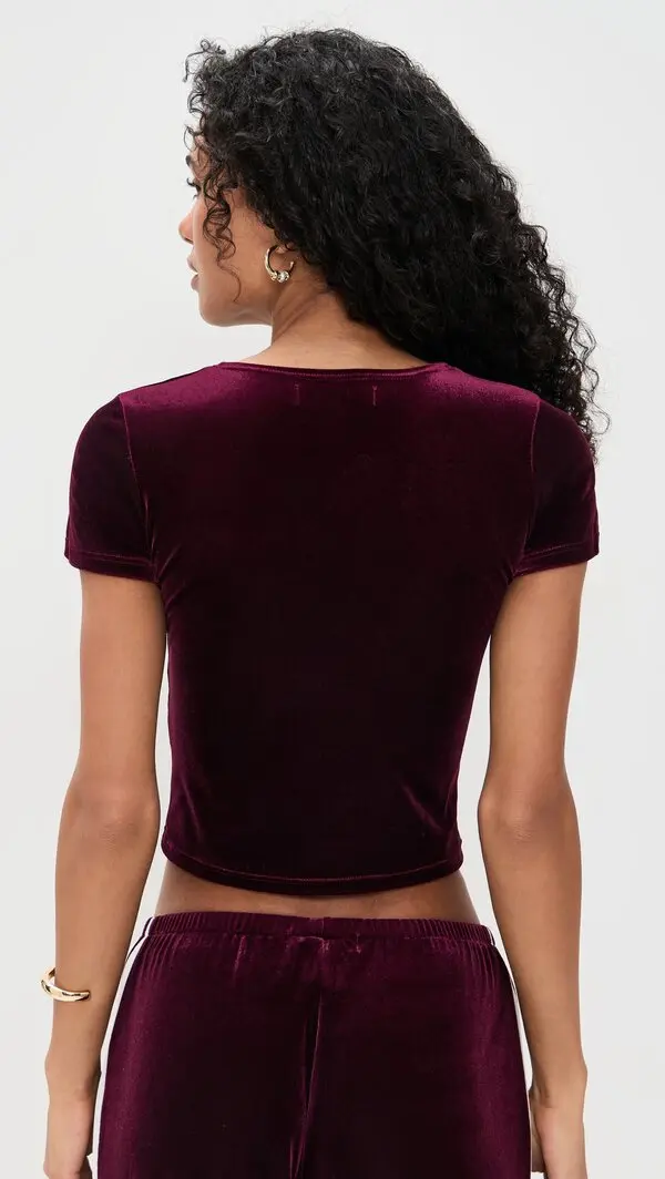 LE BOP Eloise Velvet Tee - Wine