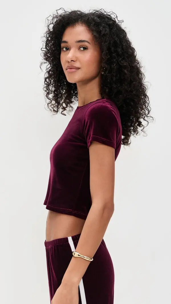 LE BOP Eloise Velvet Tee - Wine