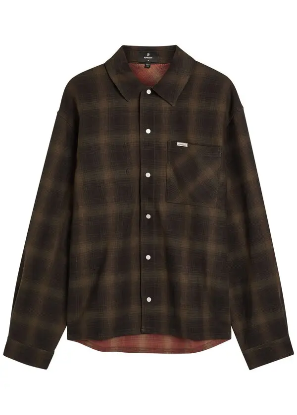 REPRESENT Reversible Plaid Cotton Shirt