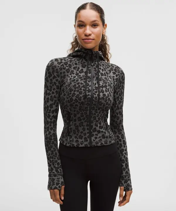 Lululemon Define Cropped Hooded Jacket - True Leopard Black Multi