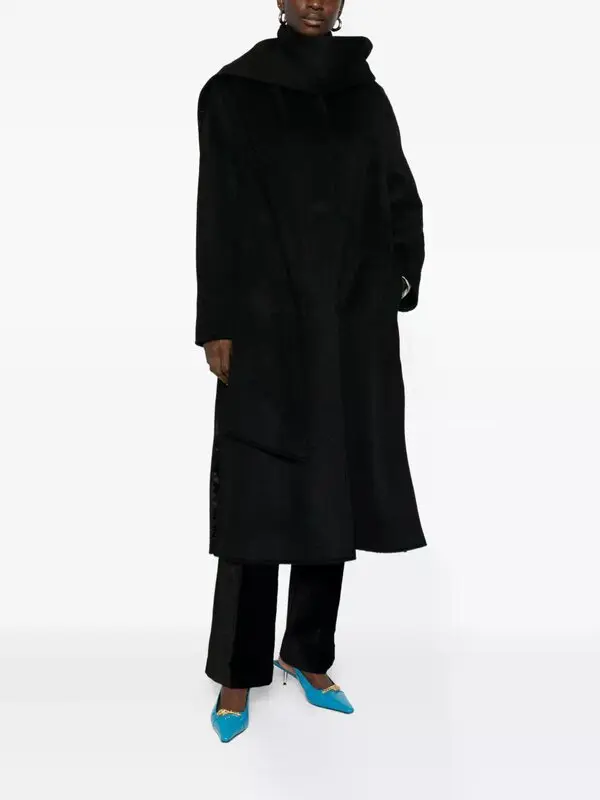 FORTE_FORTE Funnel-neck Virgin Wool-blend Coat