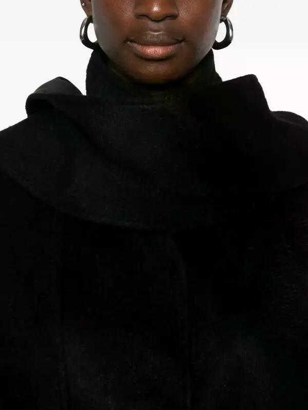 FORTE_FORTE Funnel-neck Virgin Wool-blend Coat