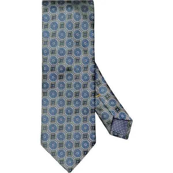 Eton Medallion Italian Silk Tie - Dark Green