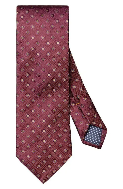 Eton Medallion Silk Tie - Medium Red